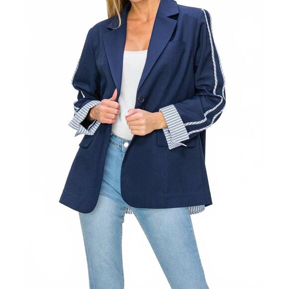 Joh | Jackets & Coats | New Joh Mary Blazer Jacket With Stripes In Navy ...